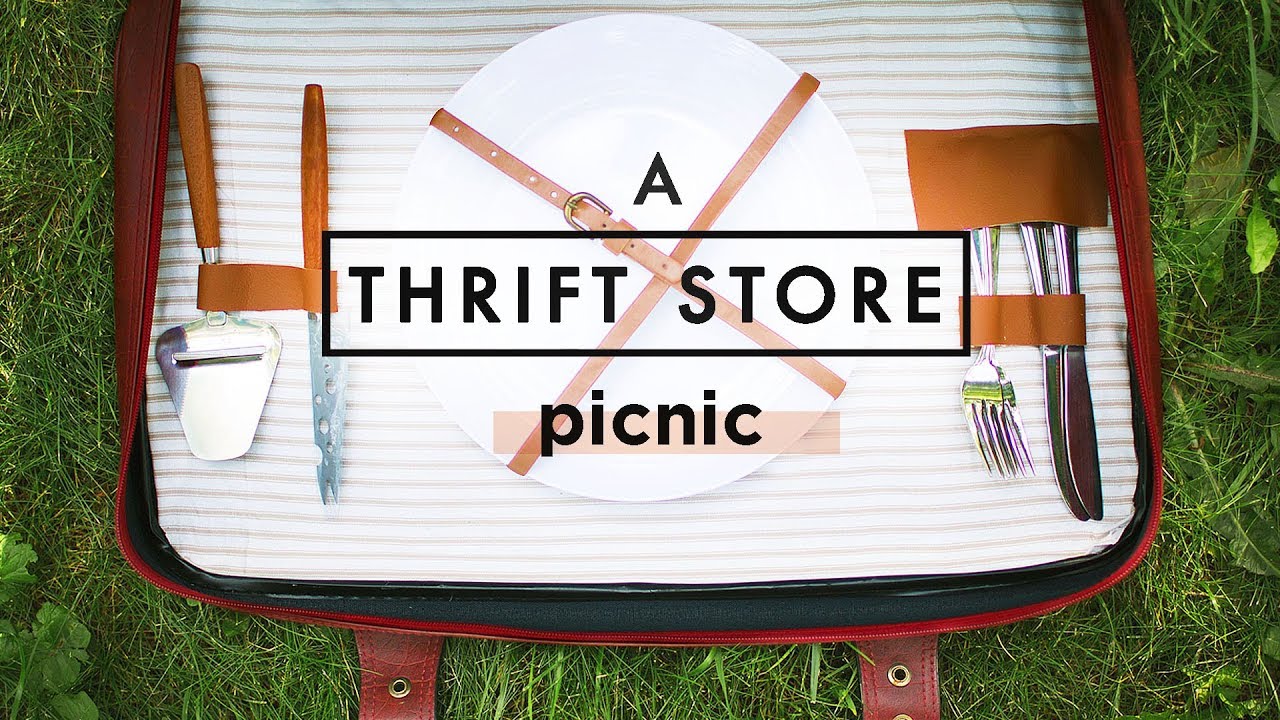 DIY PICNIC BASKET FROM THRIFT STORE ITEMS!