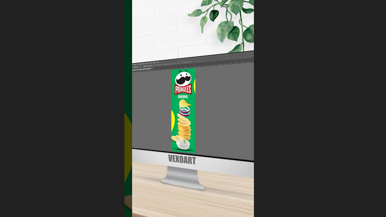 Pringles Packaging Mockup Design in Photoshop | Snack Product Branding Tutorial | Vexo Art