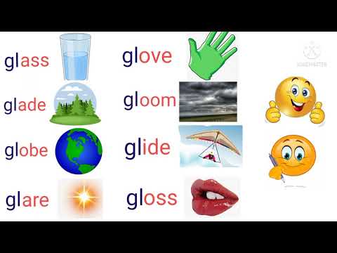 "gl" words / Consonant blends / Initial blends "gl" 5 letter words with vowels "O" / gl blend sounds
