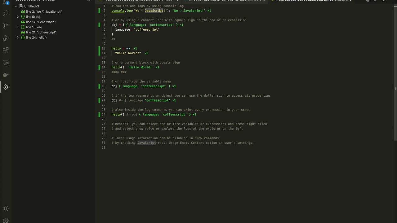 VSCode JavaScript Repl - Simple playground