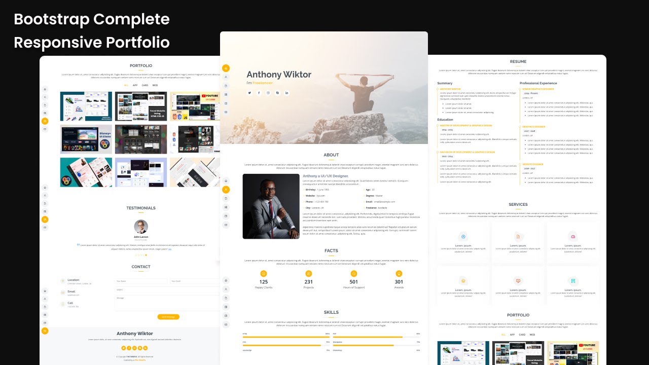 Bootstrap Complete Responsive Portfolio With HTML CSS jQuery | The Web fix
