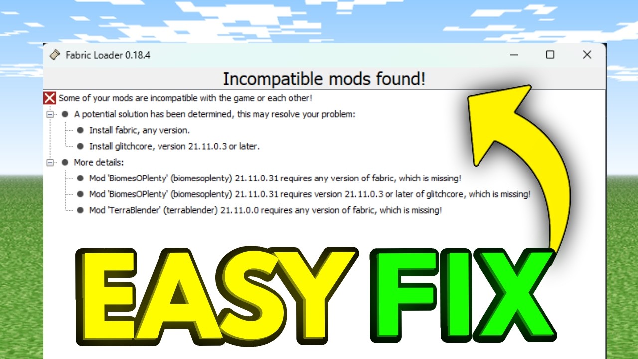 How to Fix Incompatible Mods Found Error on Fabric Minecraft
