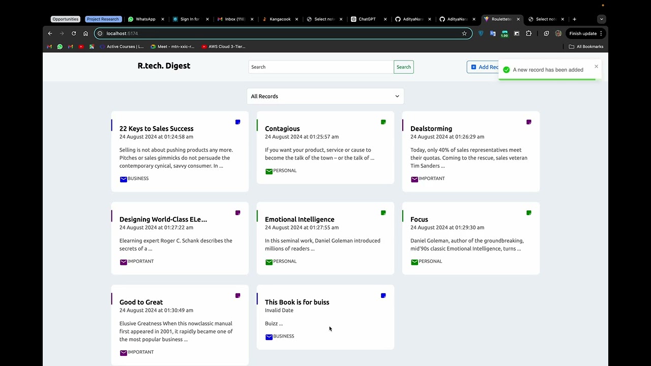 React Django project for Roulettech Inc (Kangacook)