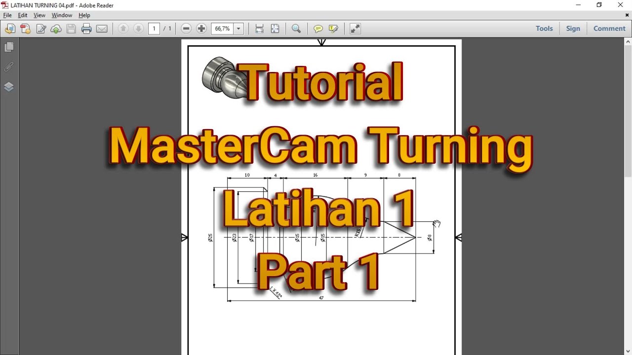Tutorial MasterCam Turning Latihan 1 Part 1 #tutorial #mastercamtutorials