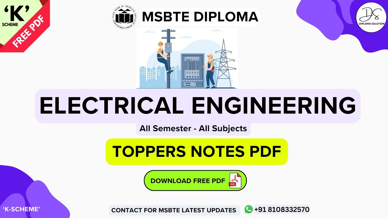 🔴 MSBTE Electrical Engineering FREE Books/Notes PDF | All Subjects ‘K’ Scheme Free PDF ✅