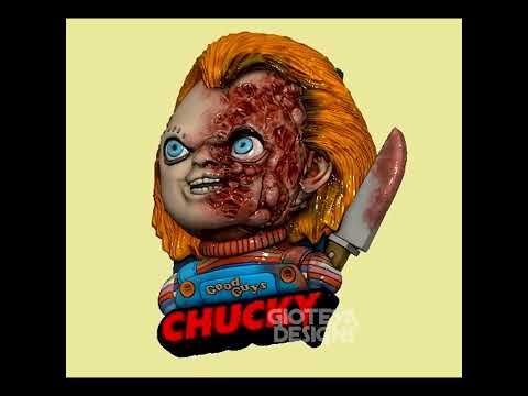 🎬 Chucky Burned face・ STL File for 3D printing・Cults
