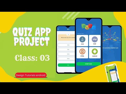 Quiz App in Android Studio | Modern Quiz App Tutorials | Quiz App UI design | Class :03 Video
