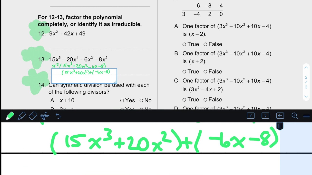 Algebra 2: Unit 3 Review Help!