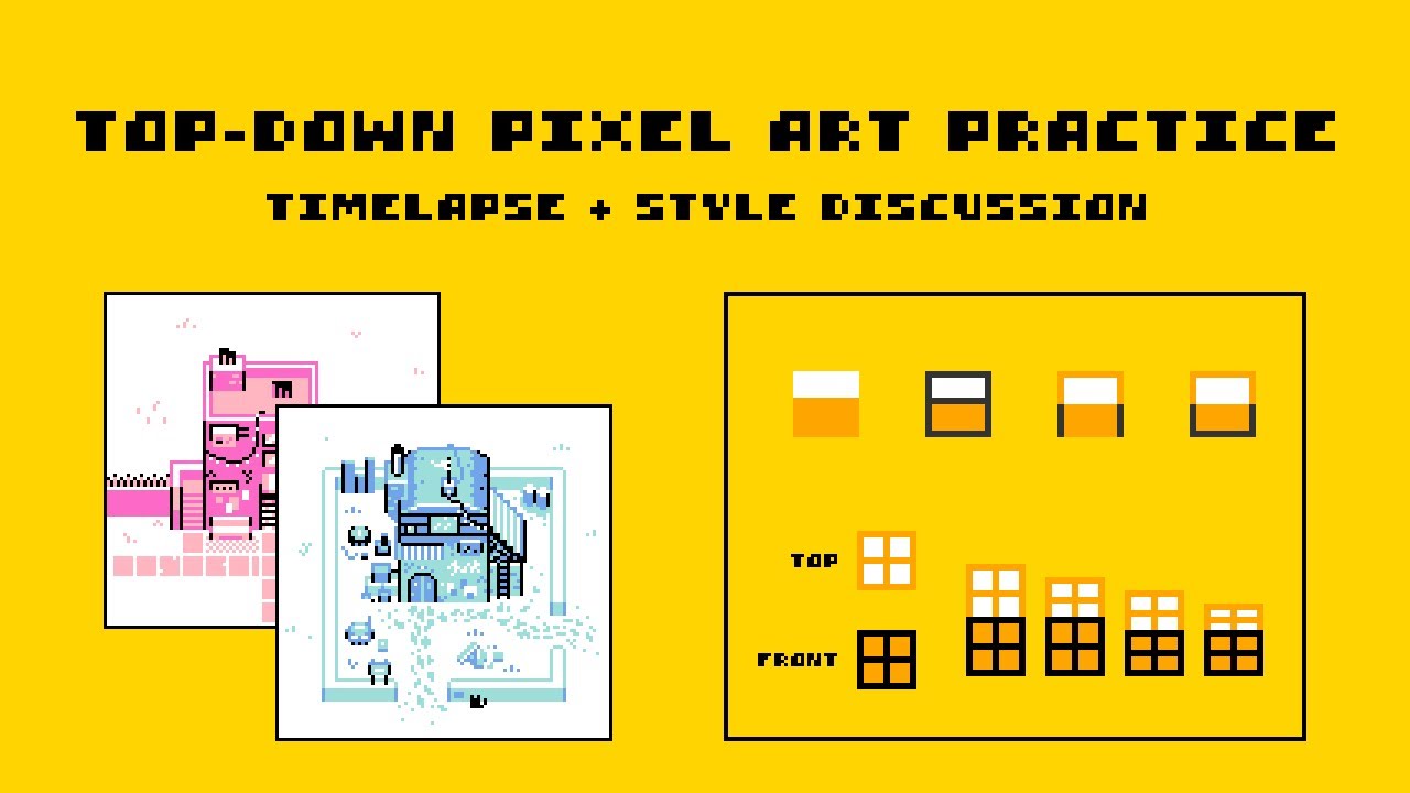 Top-Down Pixel Art Practice! (Timelapse + Style Discussion)