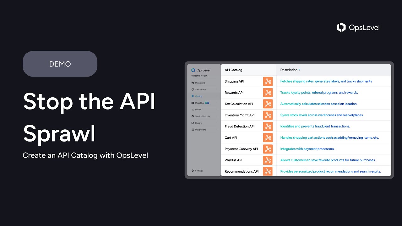 Demo: Create an API Catalog with OpsLevel