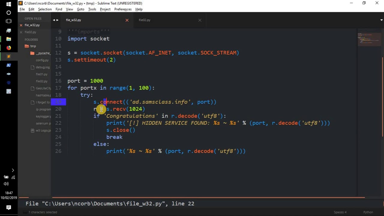 Python Tutorial - || Create a SIMPLE port scanner || Code Walk-through || Hacking/Info-Sec ||