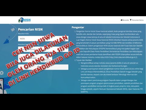 ORANG TUA SISWA BISA CEK NISN ANAKNYA SECARA ONLINE DI LINK NISN KEMDIKBUD GO ID