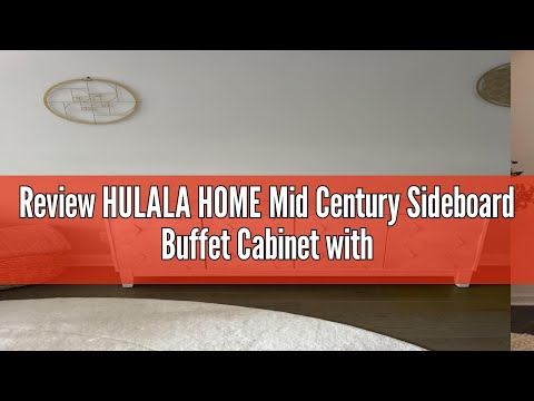 Review HULALA HOME Mid Century Sideboard Buffet Cabinet with Solid Wood Legs, 60" Kitchen Storage Ca