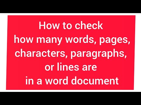 How to check how many words, pages, characters, paragraphs, or lines are in a word document