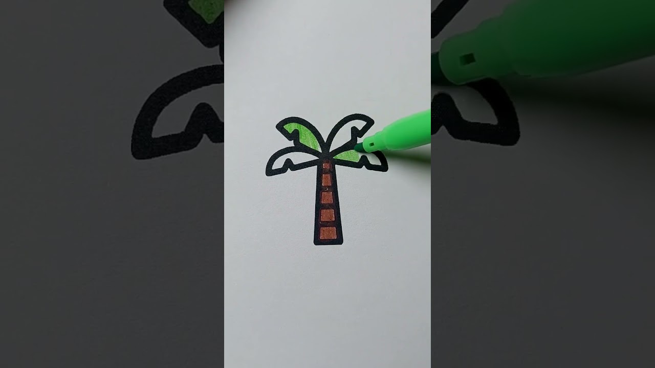 coloring page palm tree 🌴 #shorts
