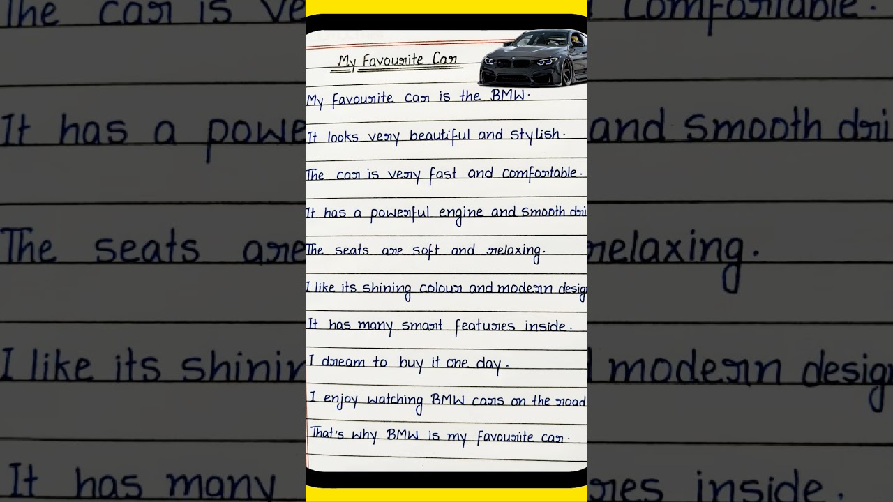 Essay on My favourite Car/ Essay writing on My favourite Car