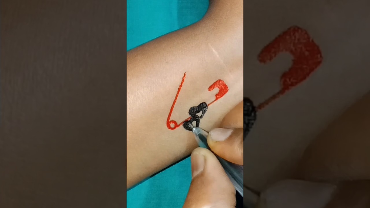 beautiful safety pin tattoo design #trending #shorts #tattoo #youtubeshorts