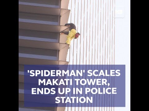 ‘Spiderman’ scales Makati tower, ends up in police station