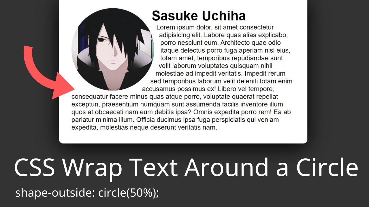 CSS Wrap Text Around A Circle | CSS Property: shape-outside