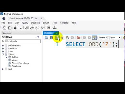 How to Find the ASCII Code for a Character in MySQL - ORD Function