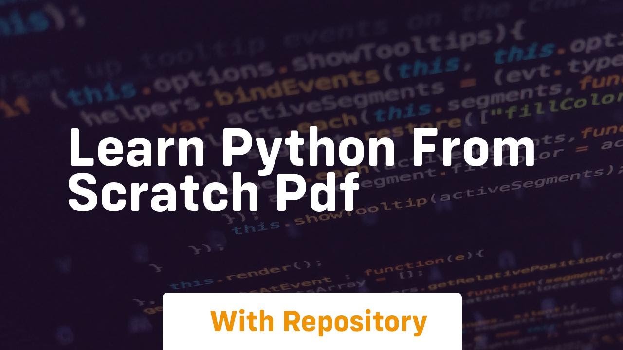 learn python from scratch pdf