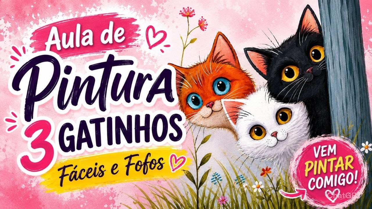 PINTURA EM TECIDO - Pintando Gatinhos fofos em Ecobag
