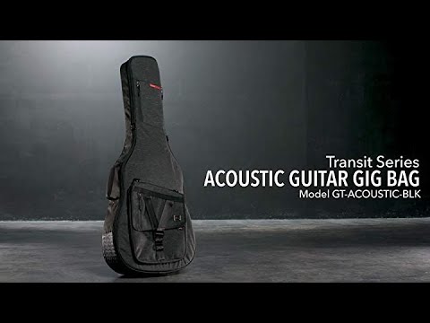 Gator Cases Transit Series Acoustic Guitar Gig Bag; Charcoal Black Exterior (GT-ACOUSTIC-BLK)