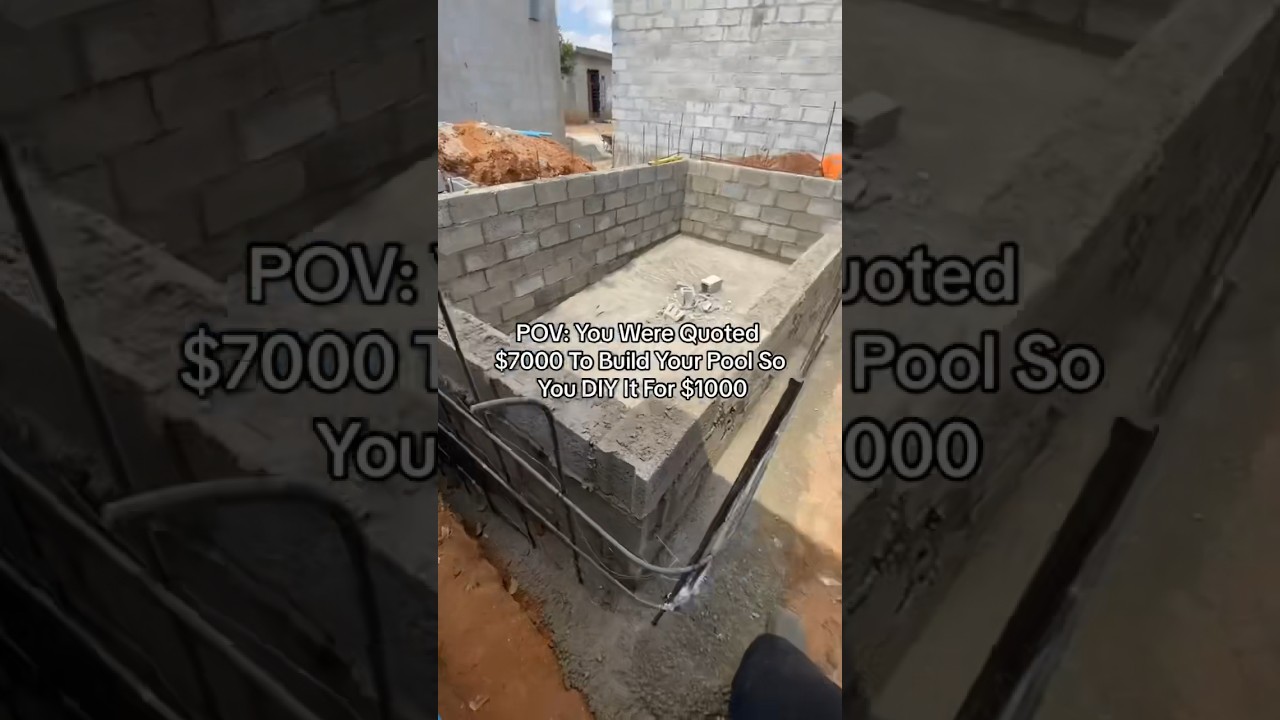 POV:You Were Quoted $7000 To Build Your Pool So You DIY It For $1000 😳 #swimmingpool #construction