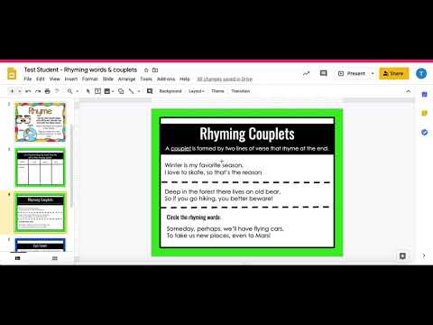 Rhyming Words and Couplets