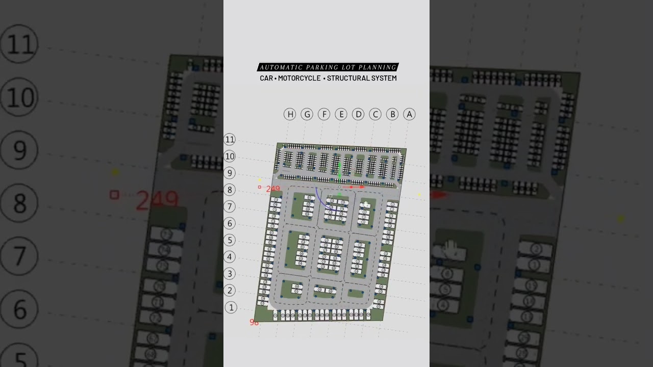 Automatic planning of car and motorcycle parking lots by Rhino grasshopper #diagram  #architecture