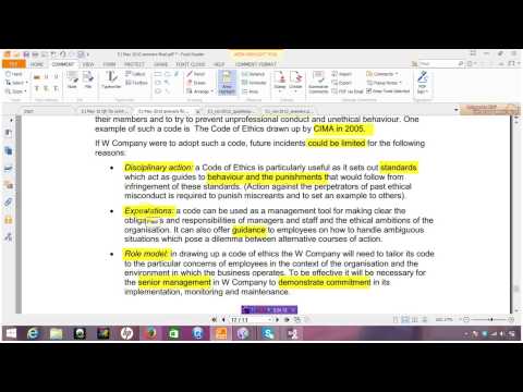 CIMA E1 Code of Ethics BPP Q19c Page 17