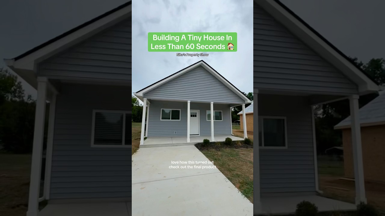 Building a tiny house in 60 seconds!! #homebuild #homebuilder #tinyhouse