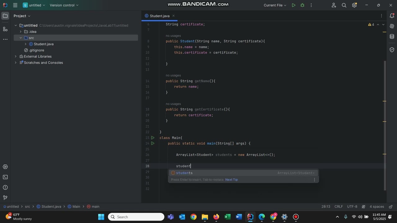 Java Lab 11 Interview