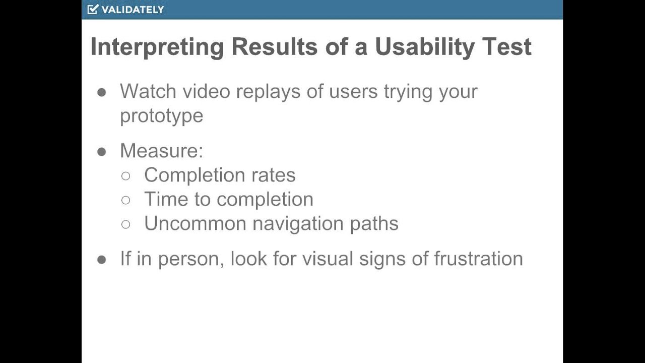 Usability Tests: Interpreting results