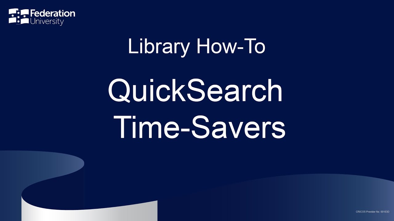 QuickSearch Time-Savers