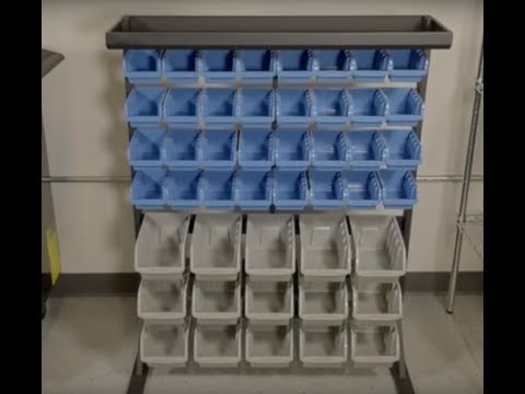 Strongway 47-Bin Bulk Bin Storage Rack