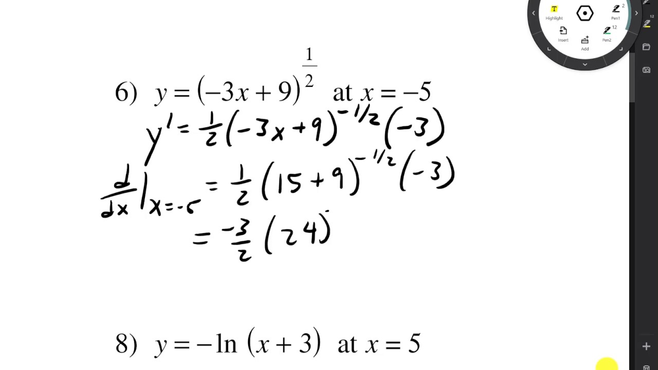 kutasoftware derivatives at a given value entire worksheet