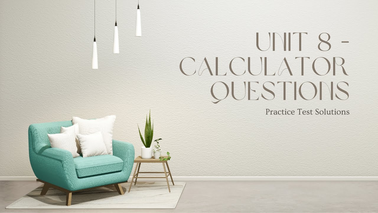 Unit 8 Practice Test Solutions