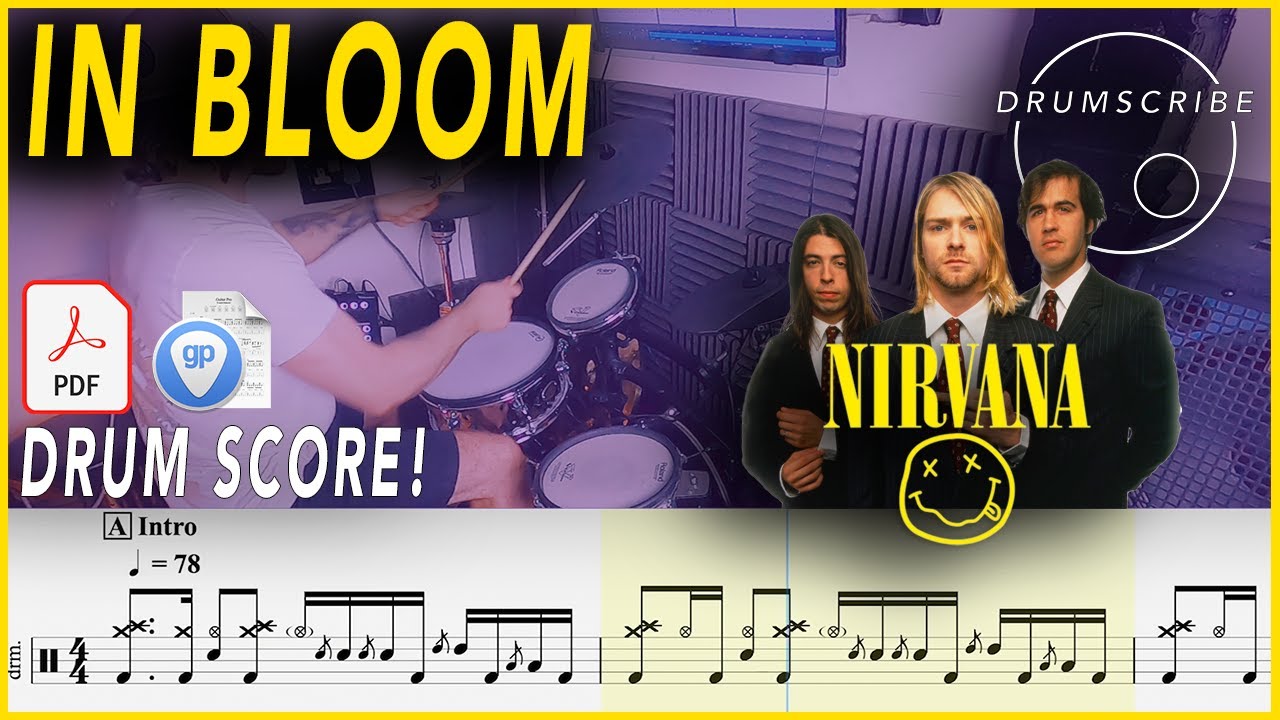 In Bloom - Nirvana | Drum SCORE Sheet Music | #116 DRUMSCRIBE