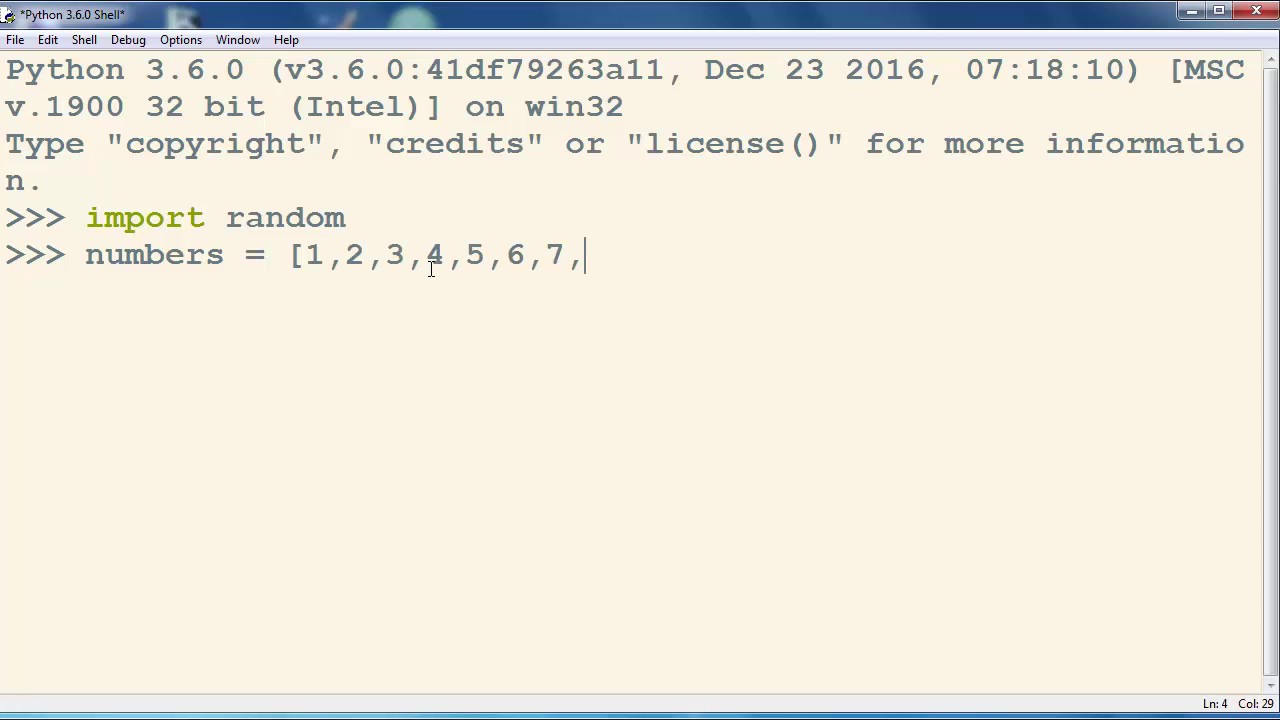 How to Shuffle a List of Numbers in Python programming language -  Python tutorial