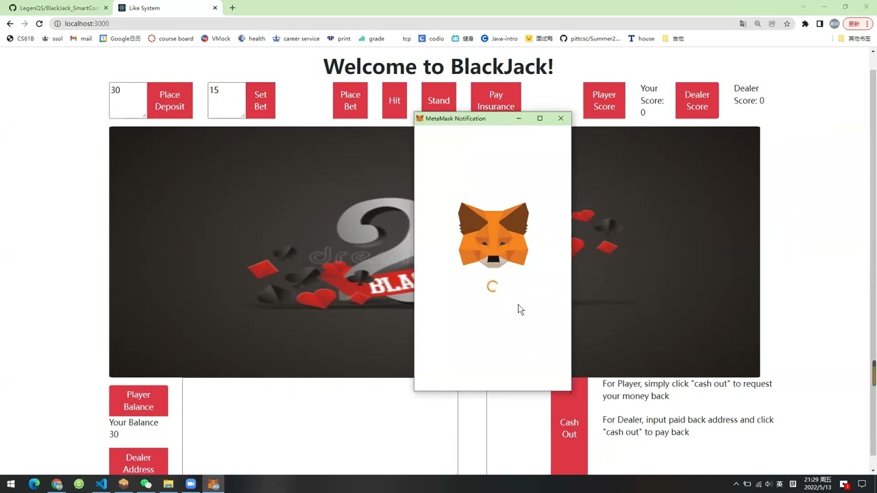 BlackJack Smart Contract Demo
