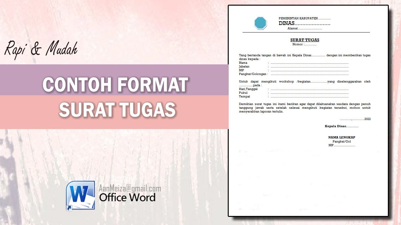 Contoh Format Surat Tugas