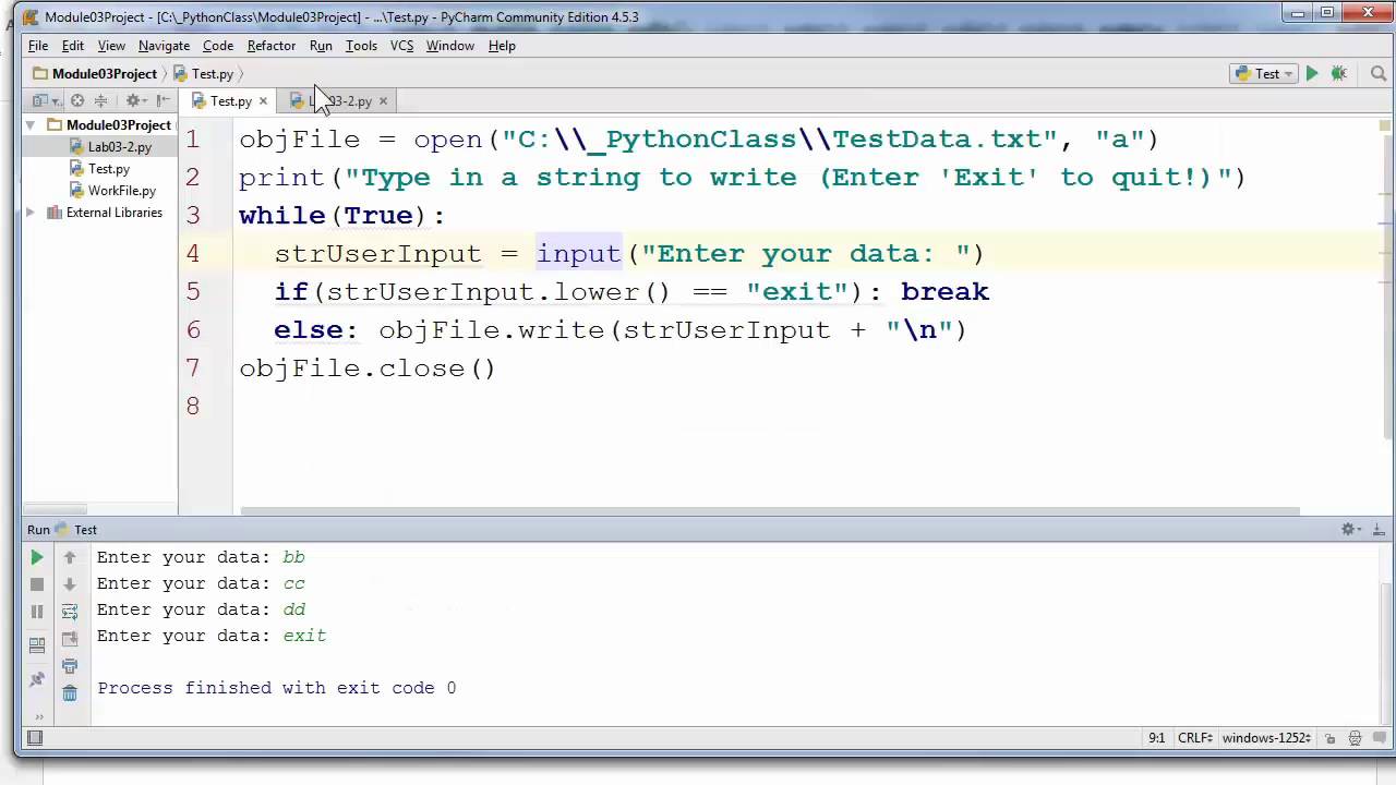 Python Module 03-14 Lab 3-3 Starter