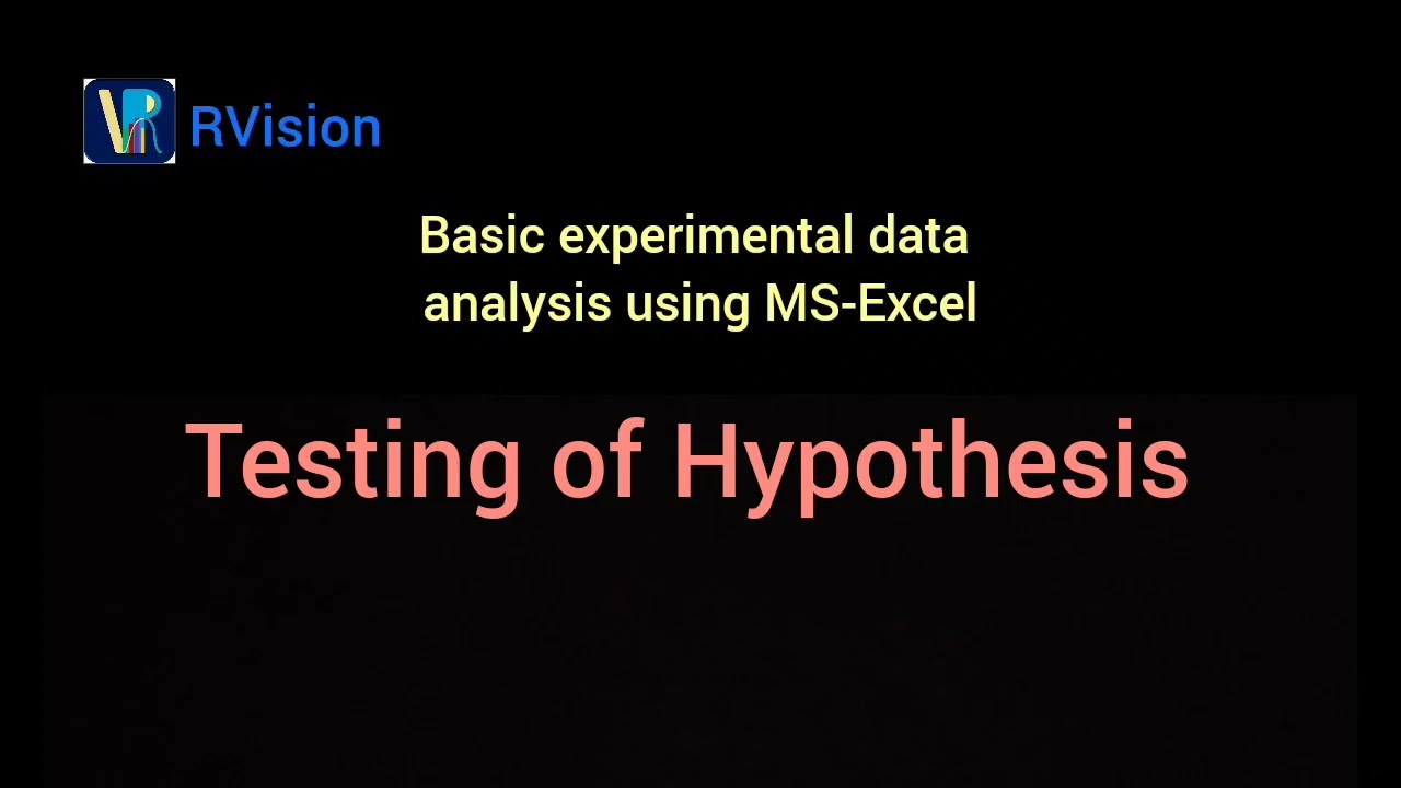 Testing of Hypothesis using MS-Excel