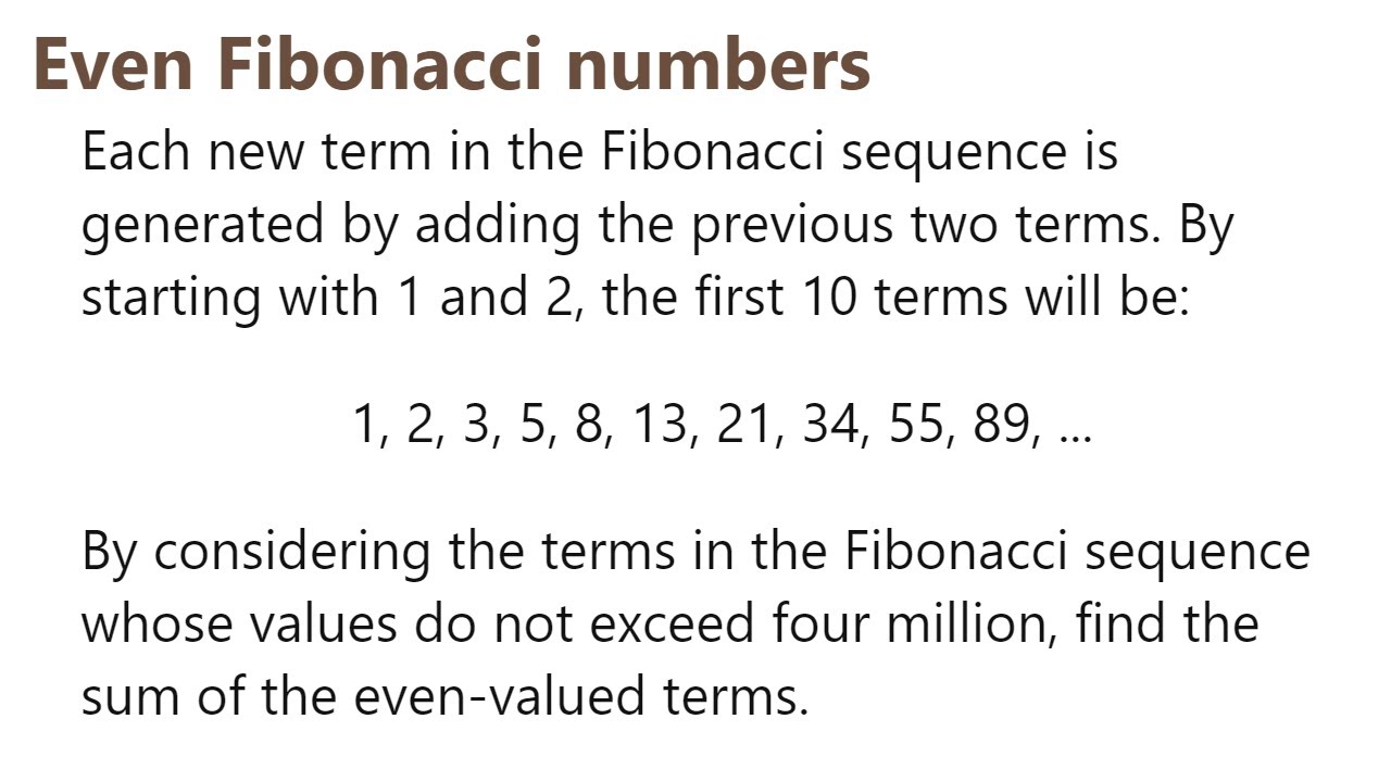 Project Euler: Problem 2 (analysis)