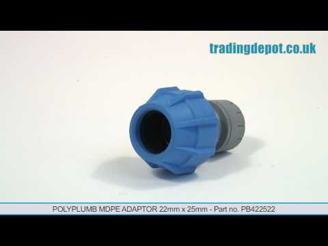 TRADING DEPOT: Polyplumb MDPE Adaptor 22mm x 25mm - Part no. PB422522
