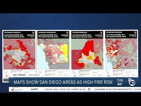 Updated maps show San Diego areas at 'very high fire risk'