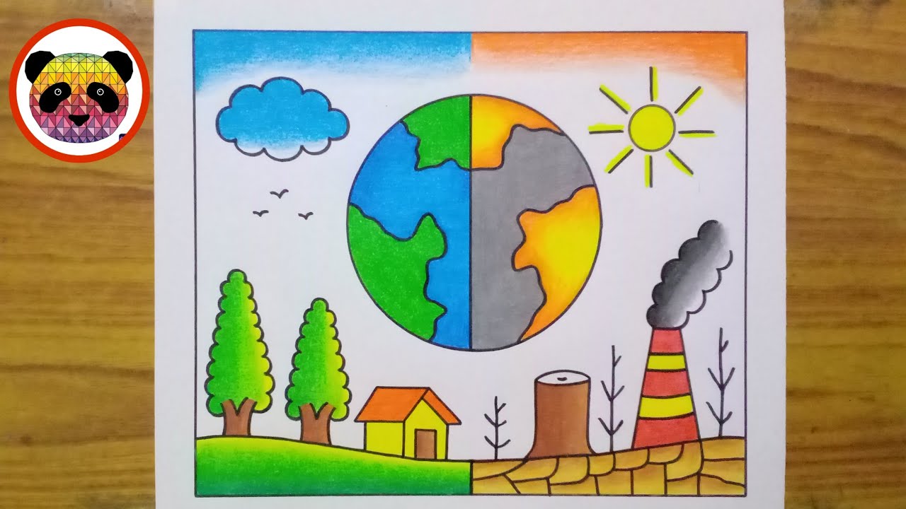 Environment Day Drawing / World Environment Day Drawing / Save Nature Drawing / Environment Drawing
