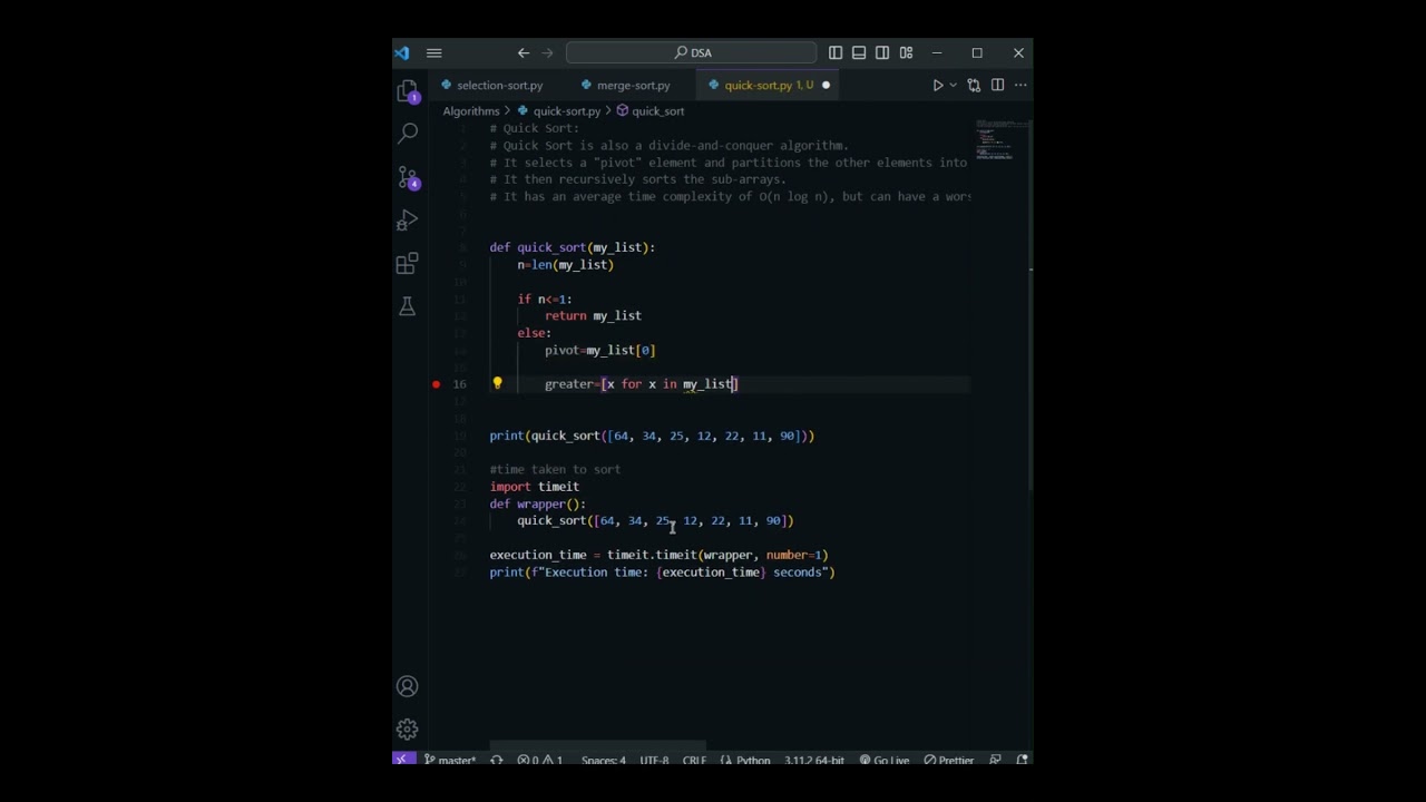Quick Sort with Python
