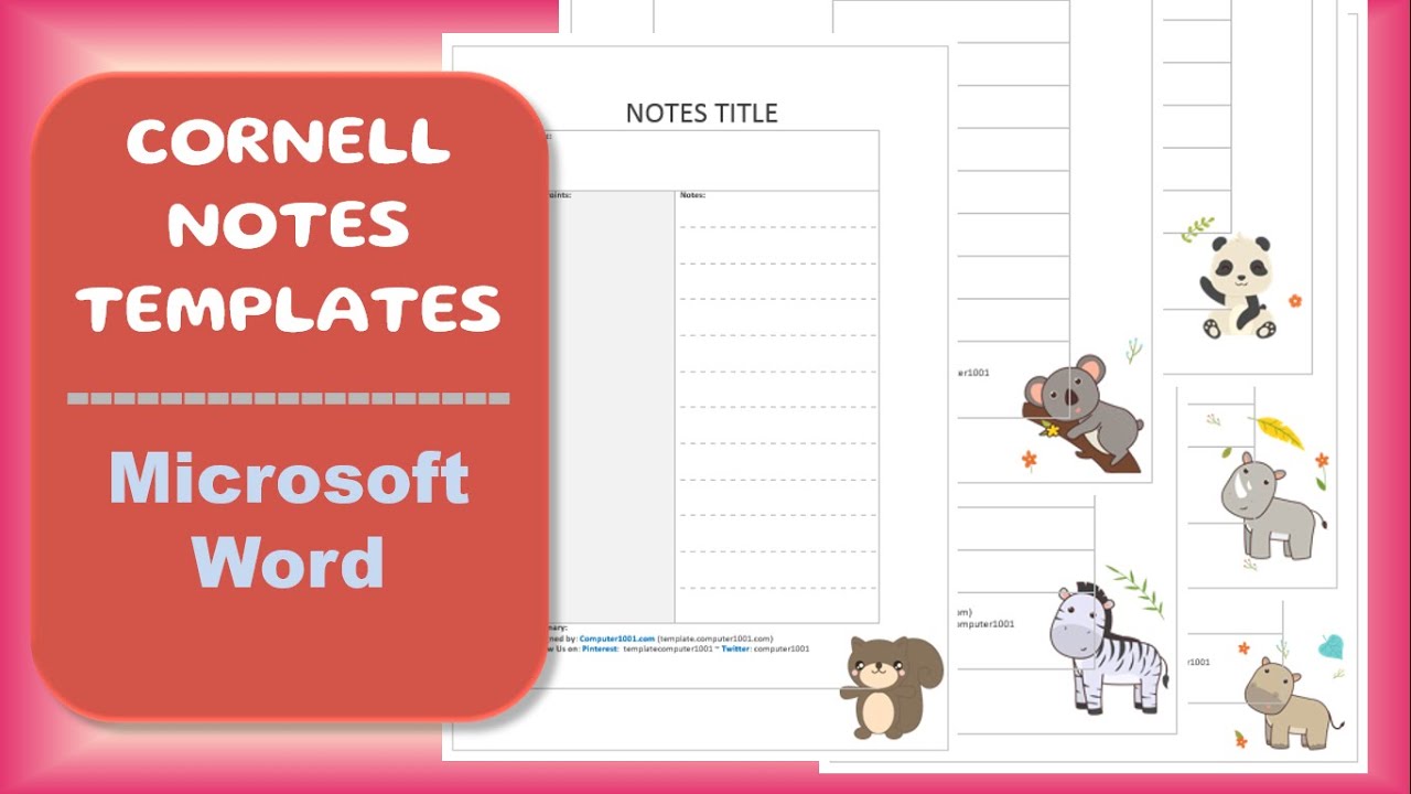 FREE Cornell Notes Templates Aesthetic Notes Microsoft Word